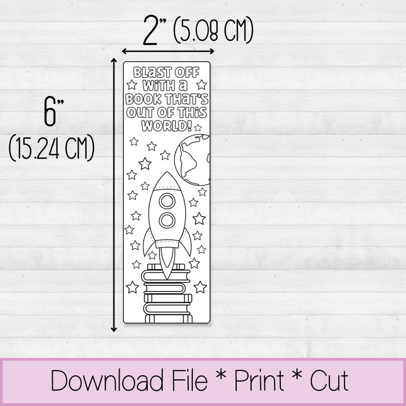 Space Bookmark, Printable Bookmarks for Kids, Space Party Favors ...