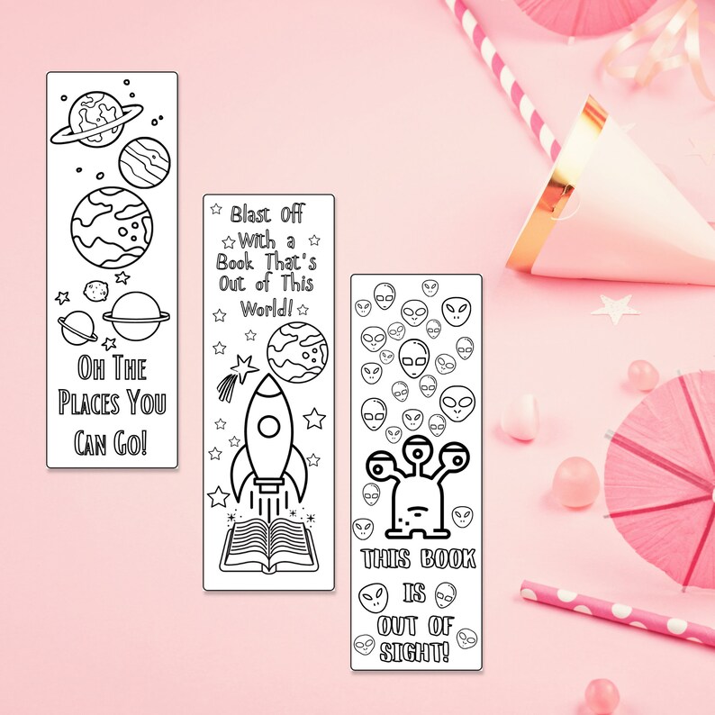 Coloring Bookmarks for Kids, Astronaut Party Favors, Space Gifts for ...