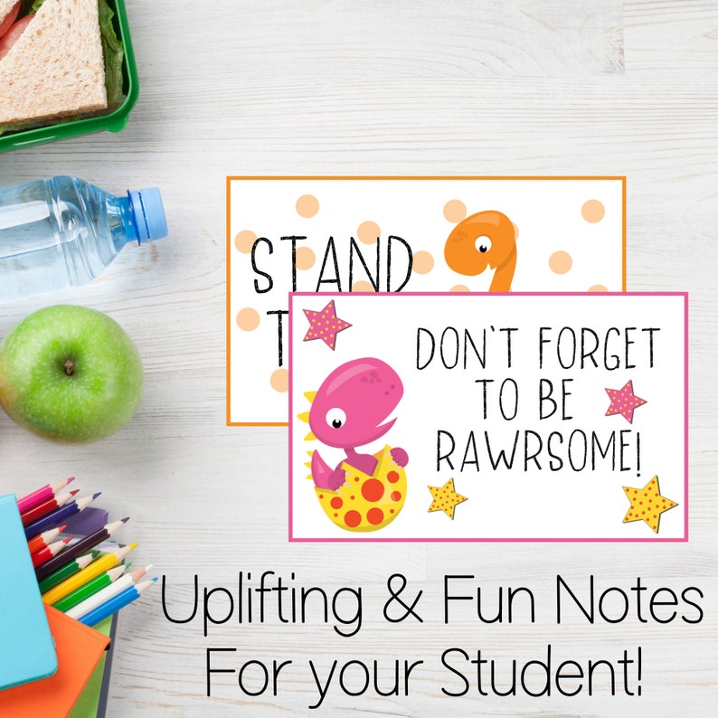 Lunchbox Notes Printable, Dinosaur Gifts for Boys, Encouragement Cards ...