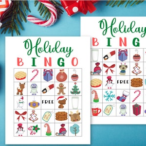 Holiday Bingo Cards Printable, Classroom Games, Printable Holiday Games ...