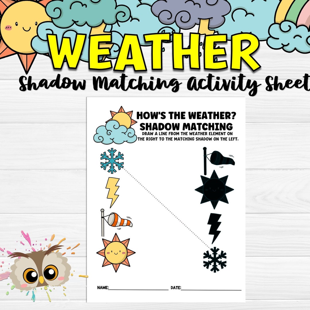 Shadow Matching Game, Printable Homeschool Worksheet, Weather ...