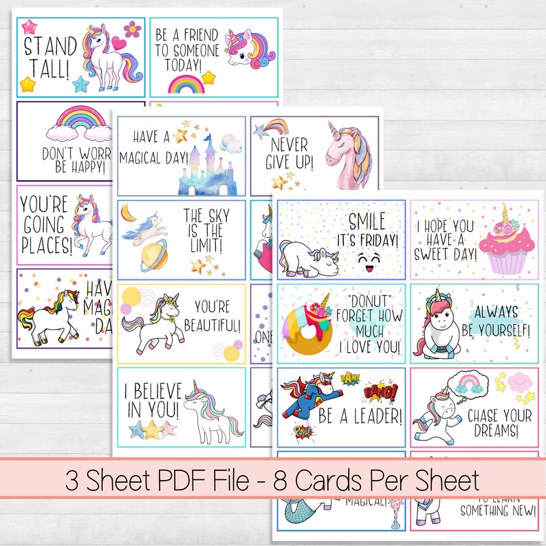 Back to School Gift, Lunchbox Notes Printable, Affirmation Cards for ...