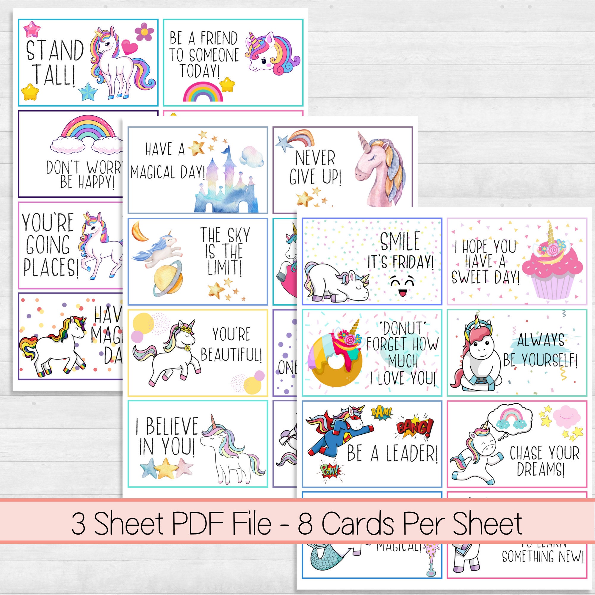 Back to School Gift, Lunchbox Notes Printable, Affirmation Cards for ...