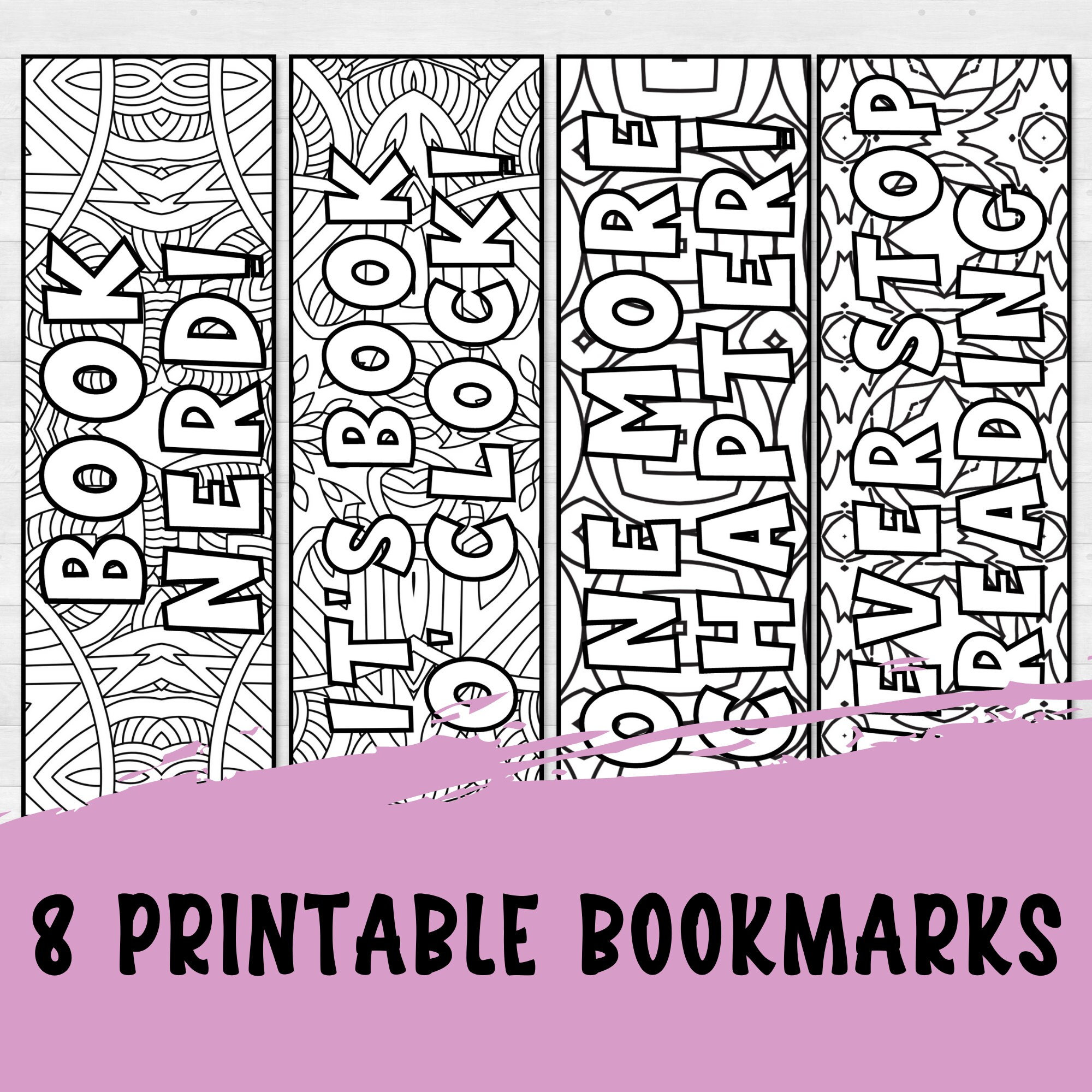 Zentangle Bookmark, Bookmarks to Color, Book Club Gift Ideas, Reading ...