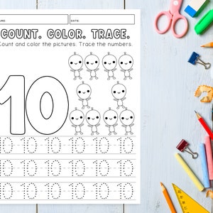 Space Activity Printable, Counting Activities, Kindergarten Tracing ...