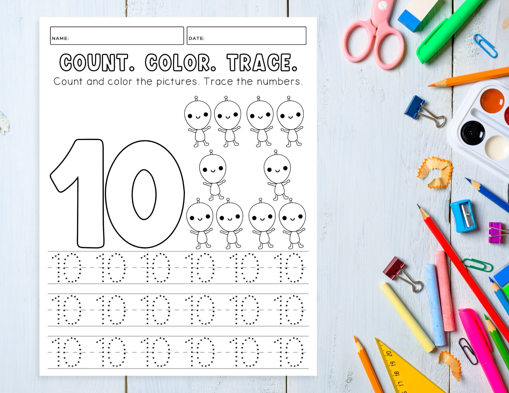 Space Activity Printable, Counting Activities, Kindergarten Tracing ...