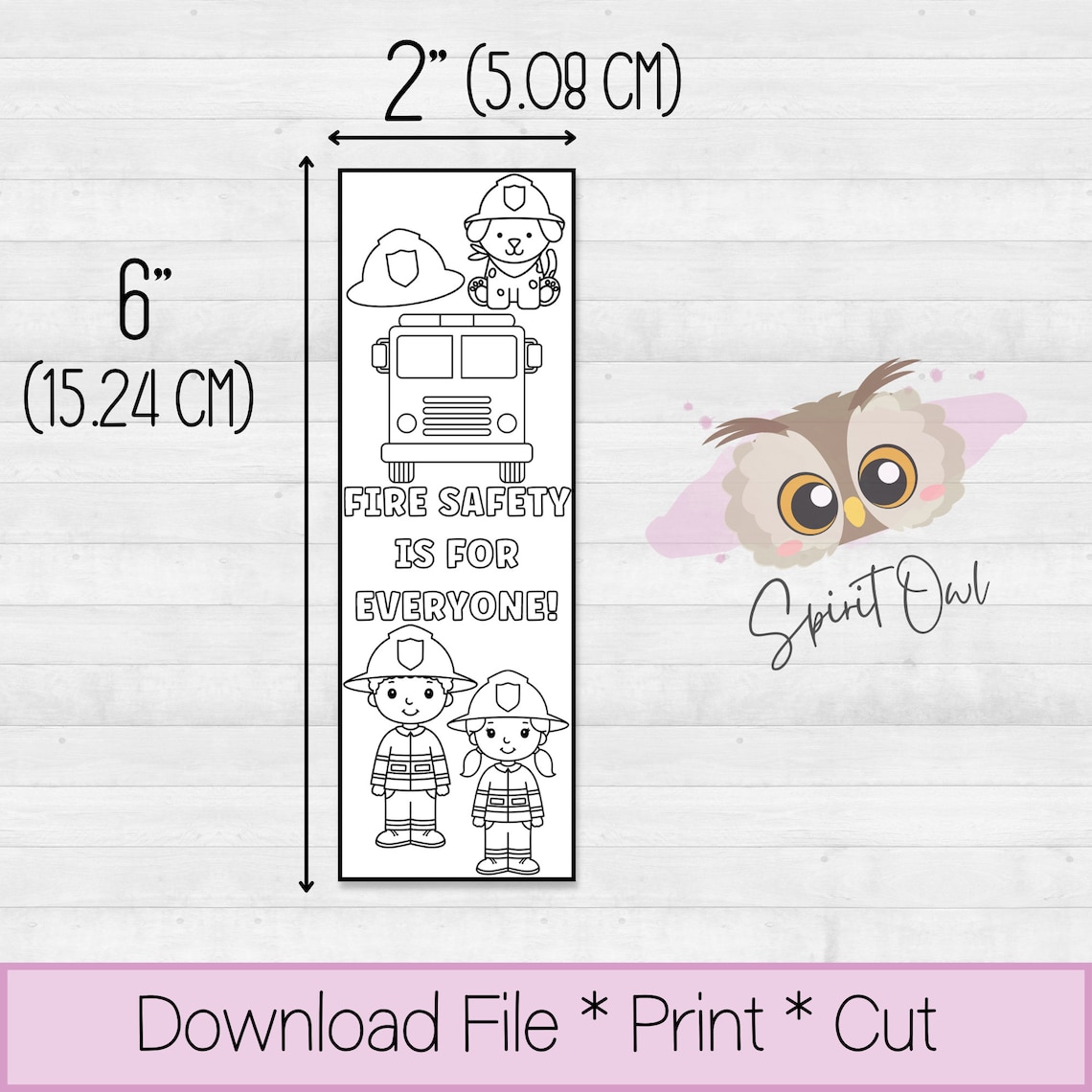 Fire Safety Printable, Fireman Party Favors, Bookmarks to Color ...