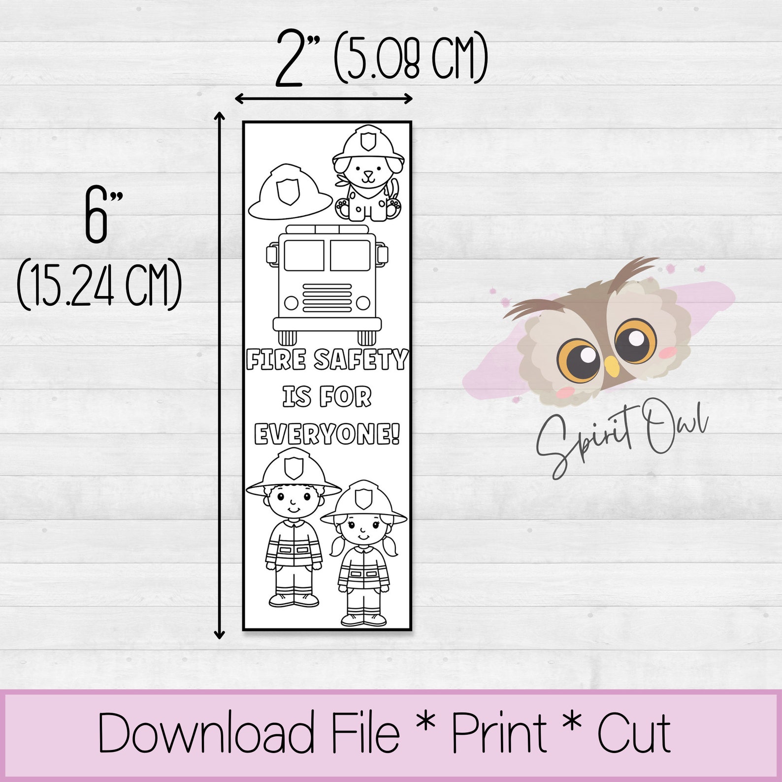 Fire Safety Printable, Fireman Party Favors, Bookmarks to Color ...