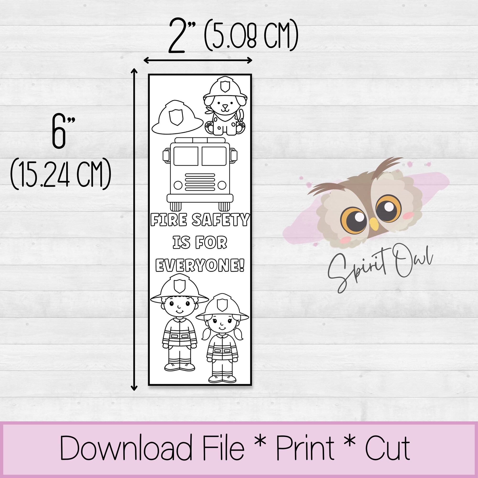 Fire Safety Printable, Fireman Party Favors, Bookmarks to Color ...