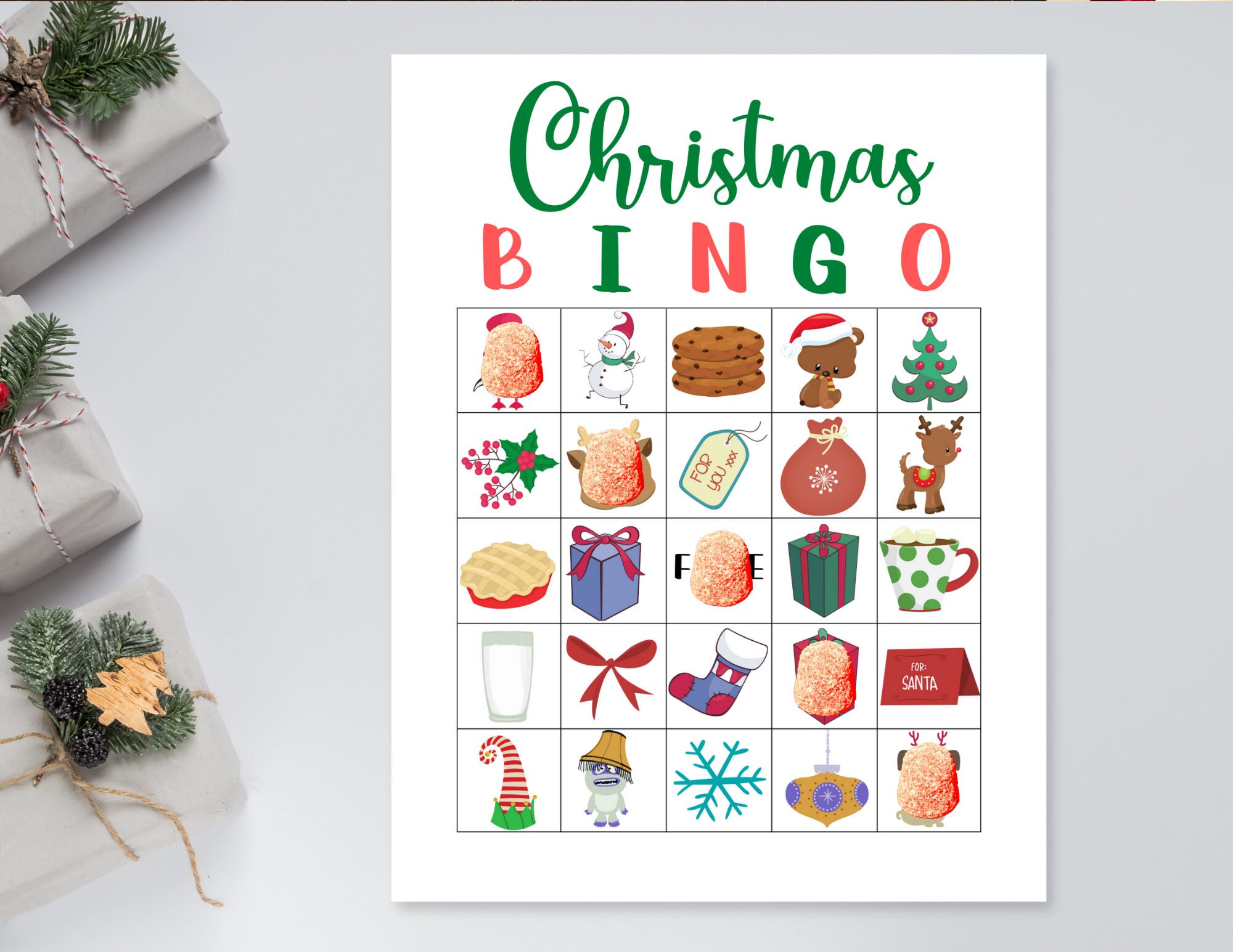Christmas Bingo Printable, Classroom Games, Printable Christmas Games ...