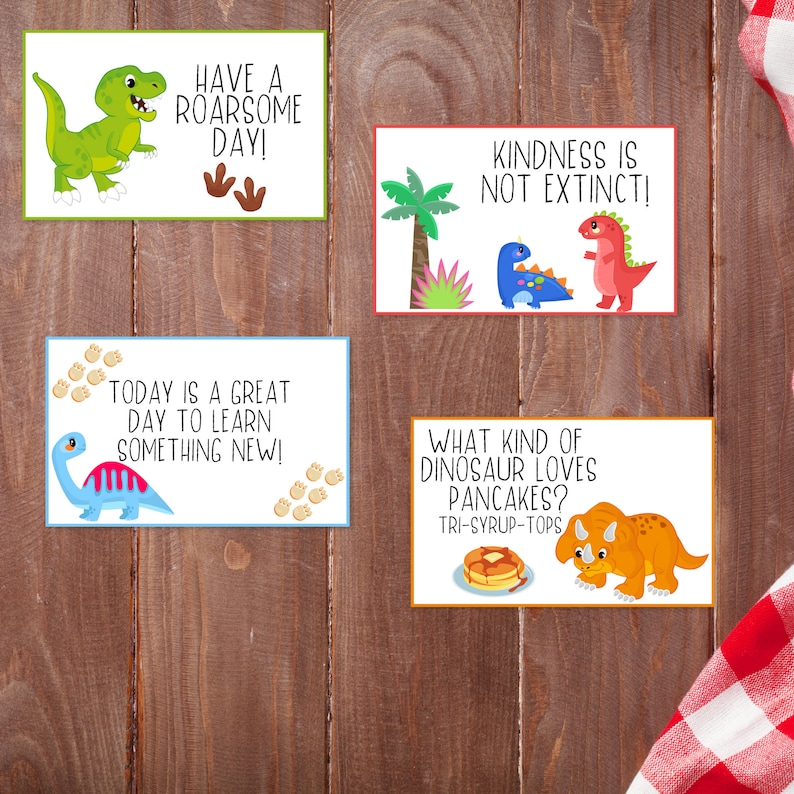 Lunchbox Notes Printable, Dinosaur Gifts for Boys, Encouragement Cards ...