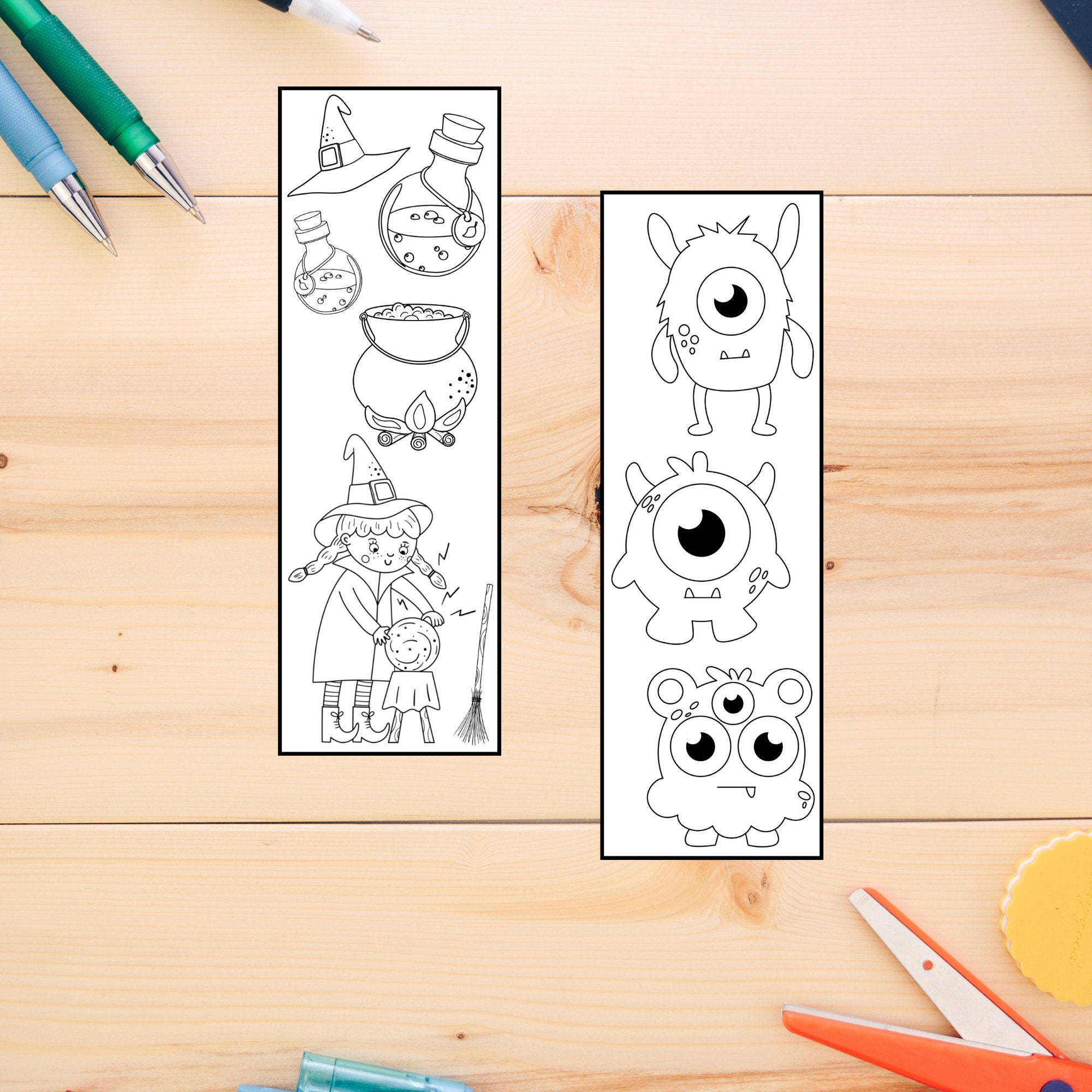 Halloween Bookmarks Coloring, Coloring Pages Download, Printable ...