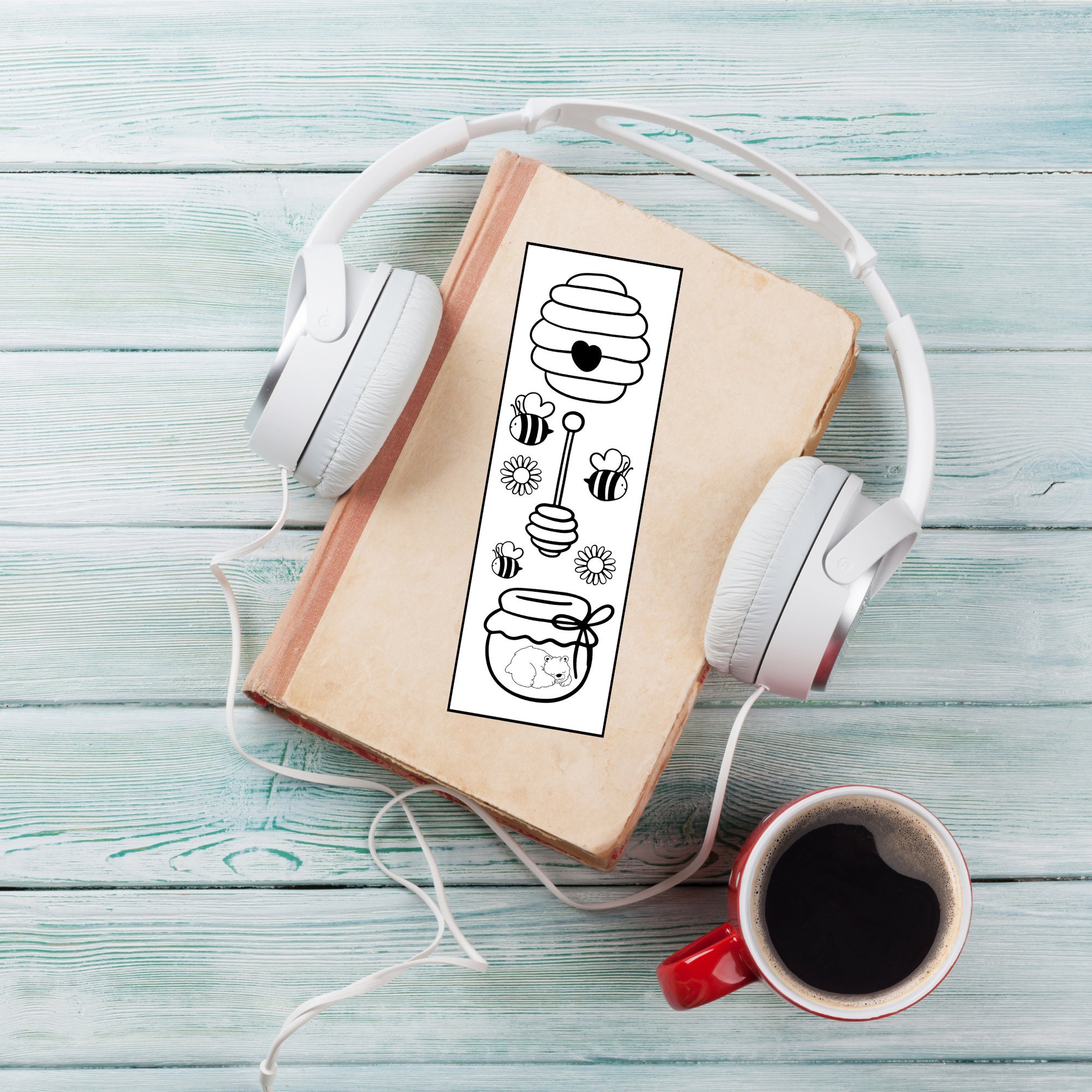 Bee Bookmarks to Color, Bee Lover Gift, Gnome Lover Gift, Honey Party ...