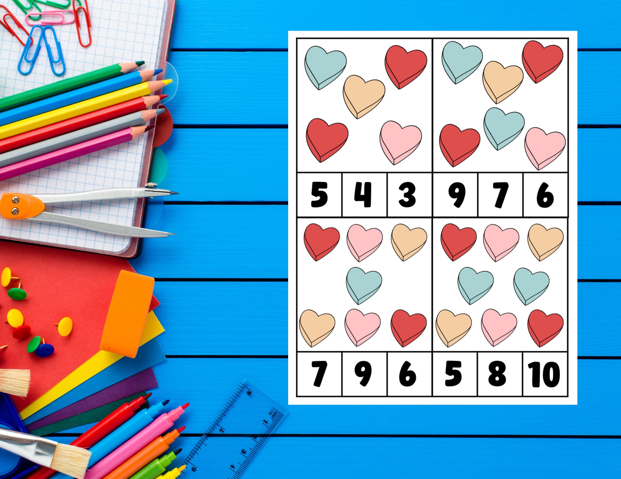 Math Flashcards, Counting Clip Cards, Homeschool Downloads, Printable ...