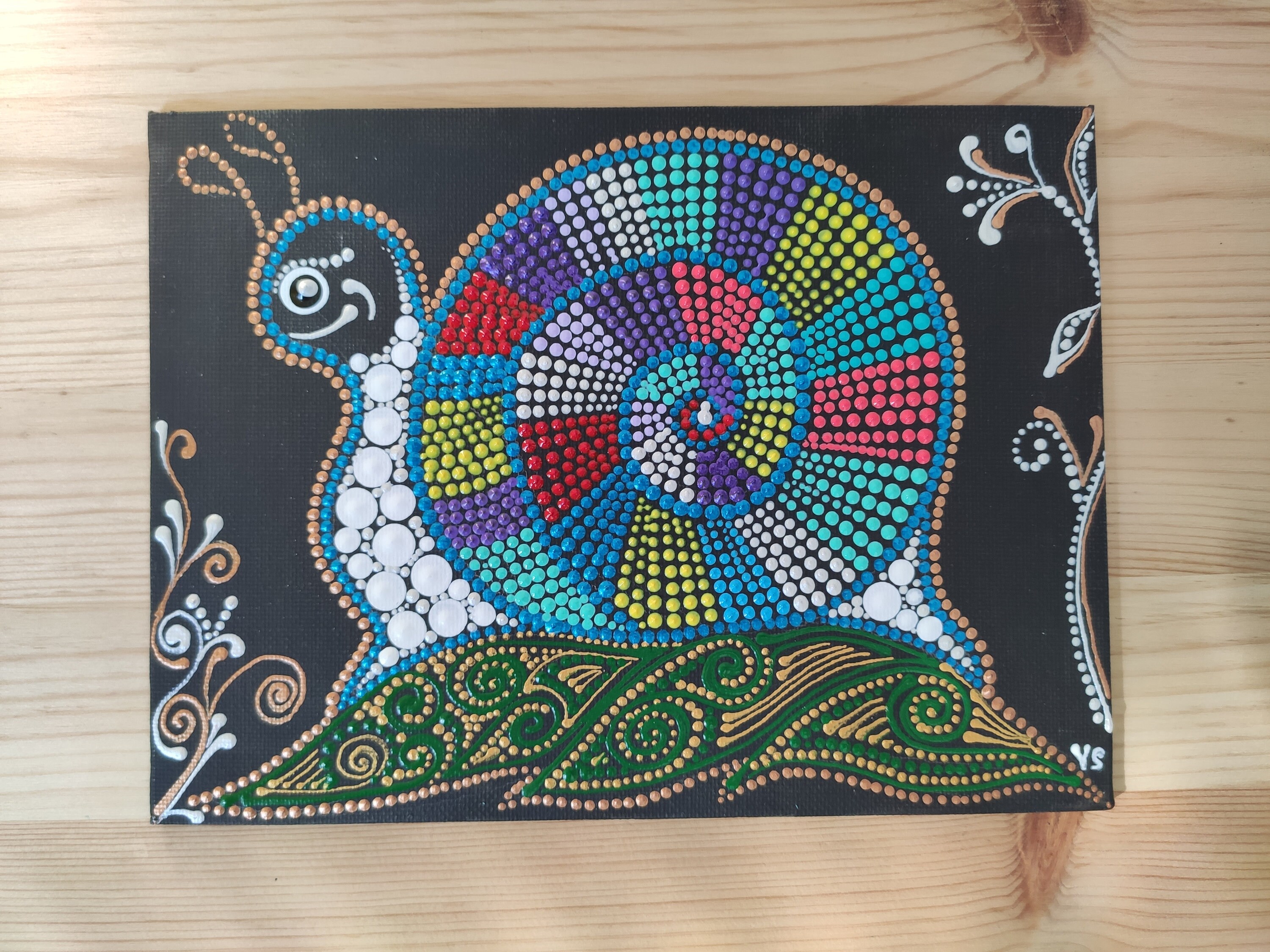 Snail Dot Art Animal Painting Original Art Small Painting | Etsy