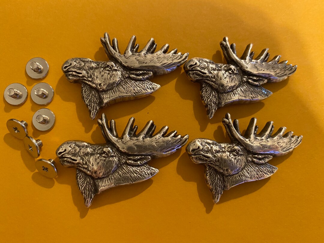 Lot of 4 Moose Hunting Conchos With Screws 1 1/2 Wide - Etsy