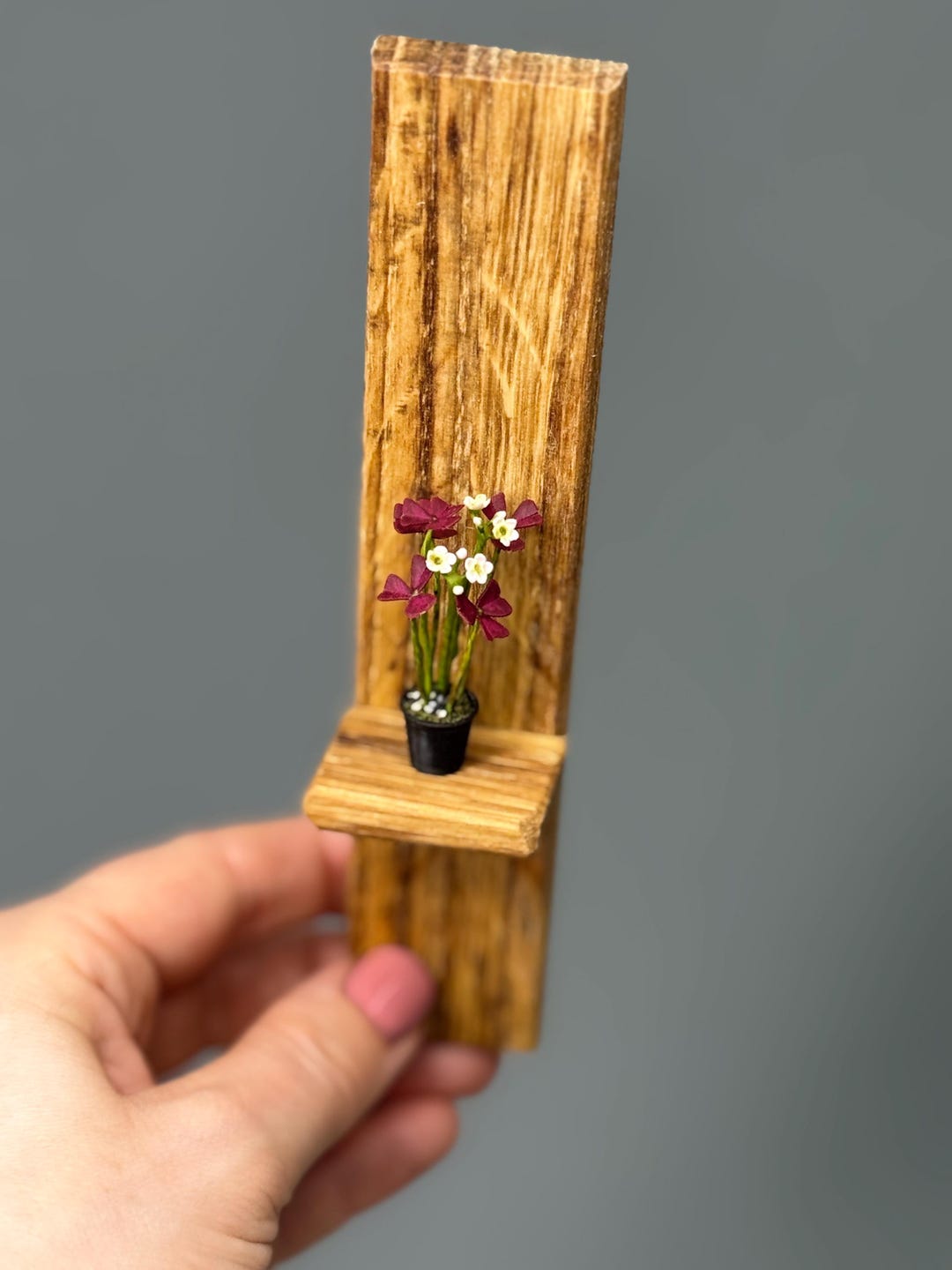 Miniature Oxalis Triangularis #61 Sculpture Made of Polymer Clay on a ...