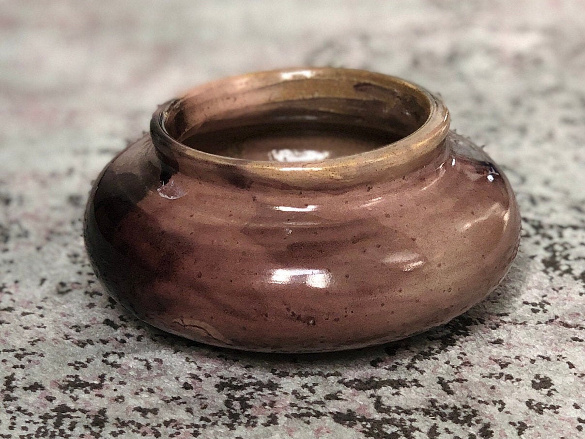 Small Mauve and Black Ceramic Dish - Etsy