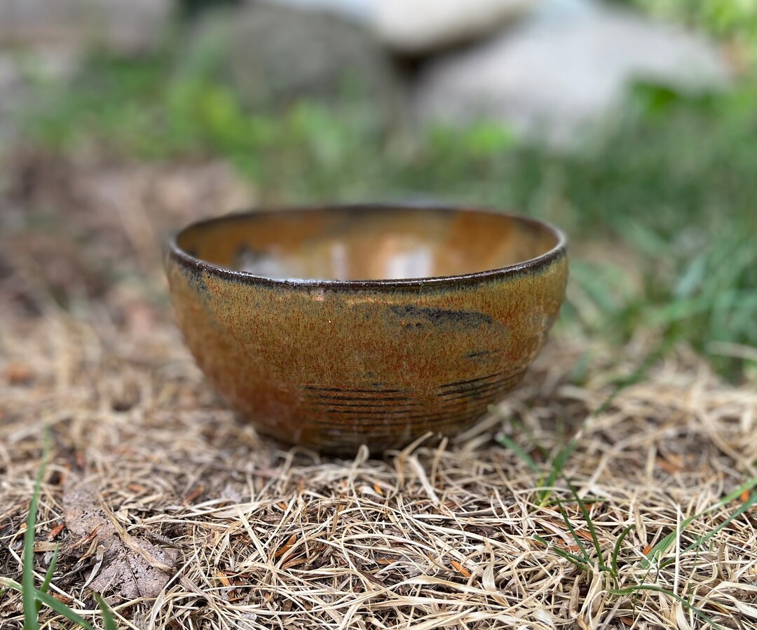 Handmade Brown/red Rustic Metallic Ceramic Bowl - Etsy