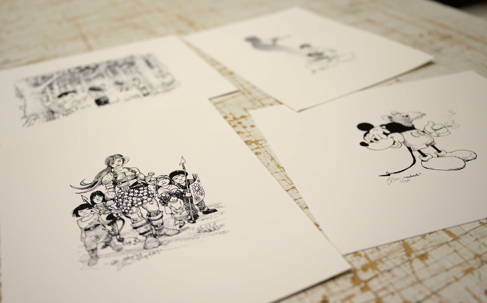 Archival Print of "wild" Ink Drawing by John Devore. Signed and ...