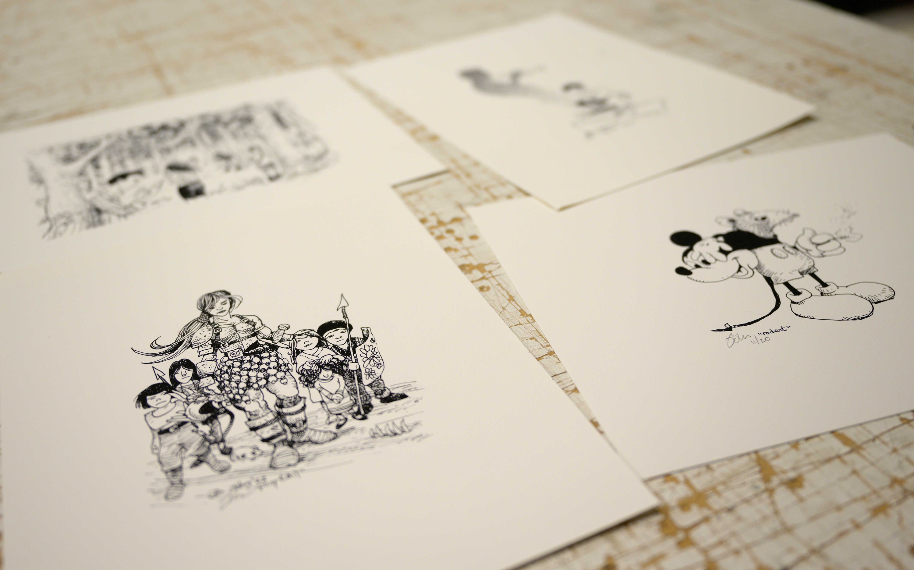 Archival Print of "wild" Ink Drawing by John Devore. Signed and ...