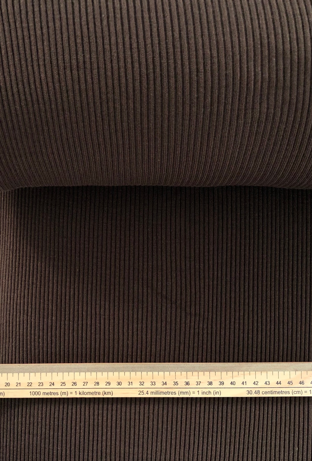 Brown Ribbed Knit Jersey Fabric - Etsy