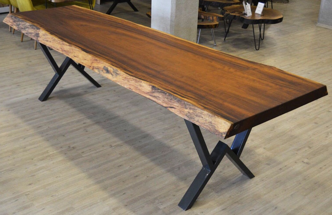 Iroko Wood Table: Custom Outdoor Dining Table - Etsy