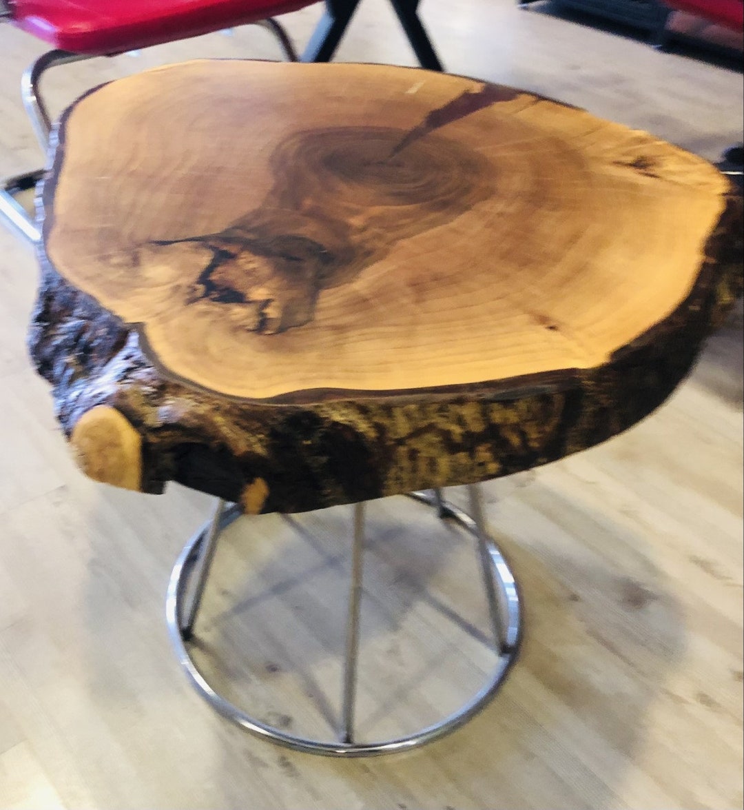 Live Edge Round Coffee Table, Live Edge Side Table, Rustic Coffee Table ...