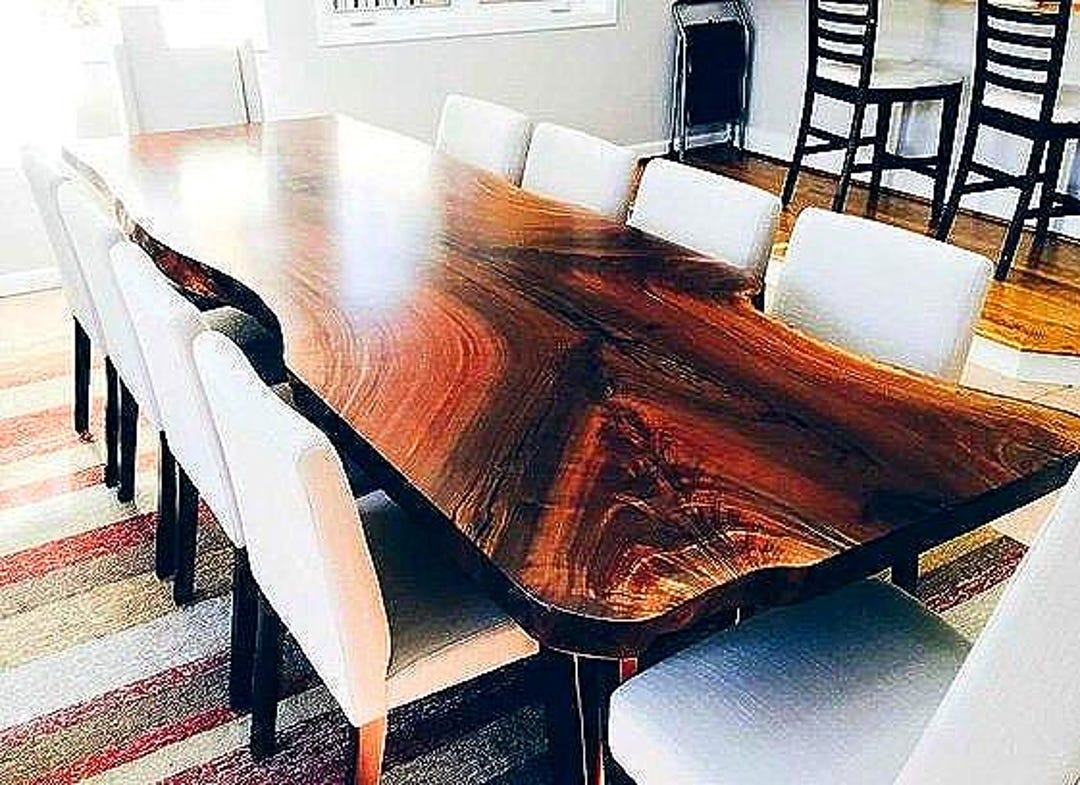 Live Edge Walnut Dining Table: Walnut Farmhouse Kitchen - Etsy