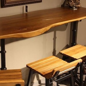 Custom Walnut Bar Table: Unique Design Pub Table - Etsy