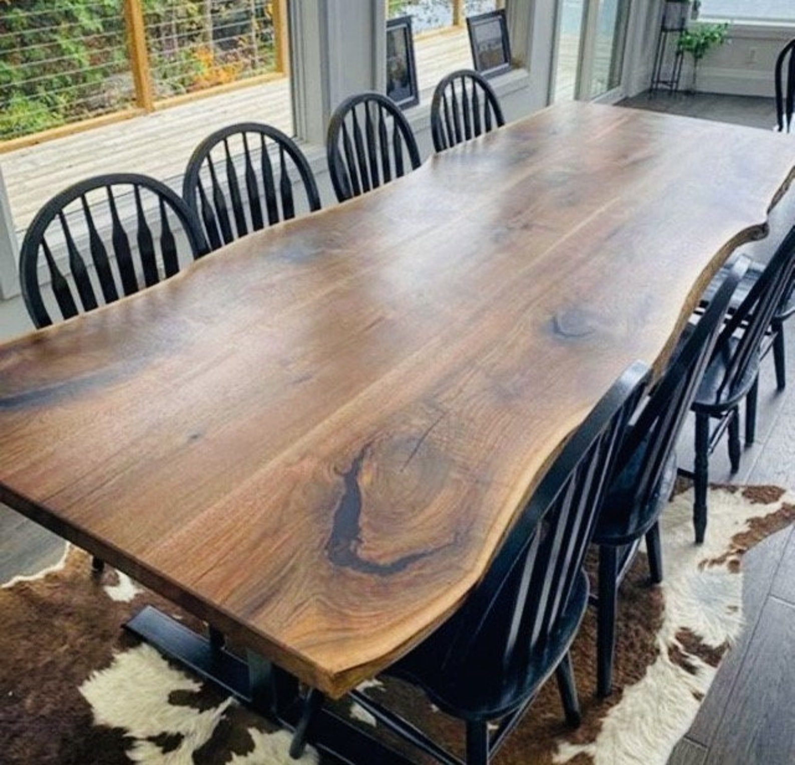 Live Edge Walnut Dining Table: Rustic Farmhouse Kitchen. - Etsy