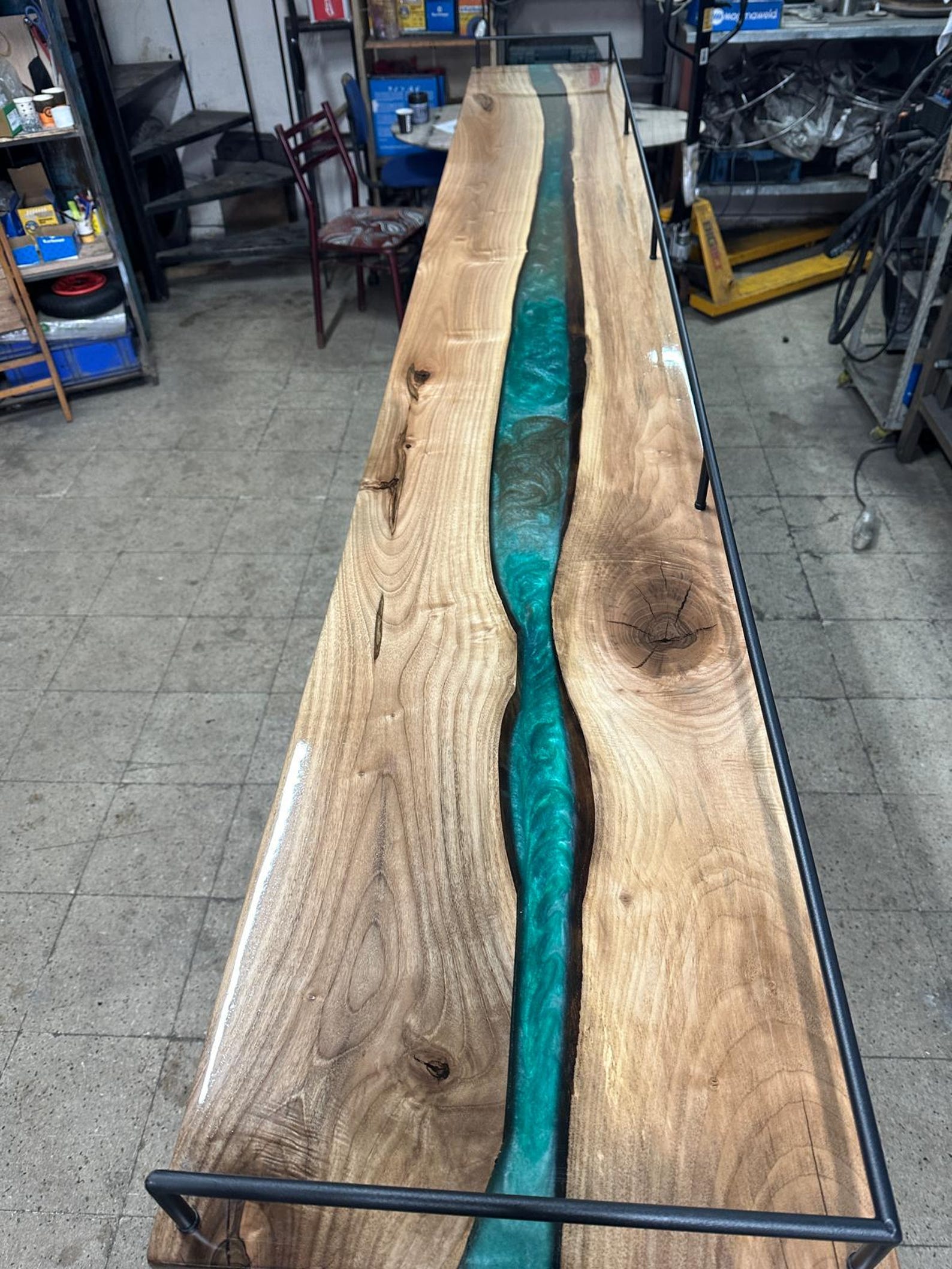 Custom Walnut Epoxy Bar Table: Unique Pub Accent Table - Etsy
