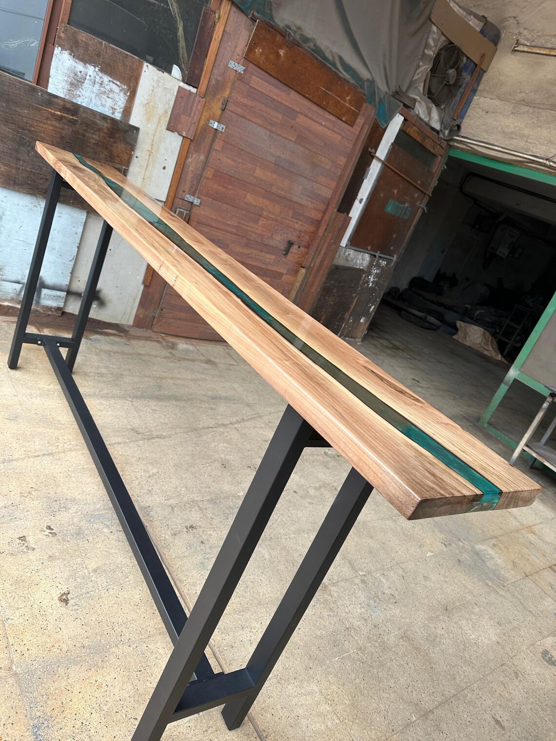 Custom Walnut Epoxy Bar Table: Unique Pub Accent Table - Etsy