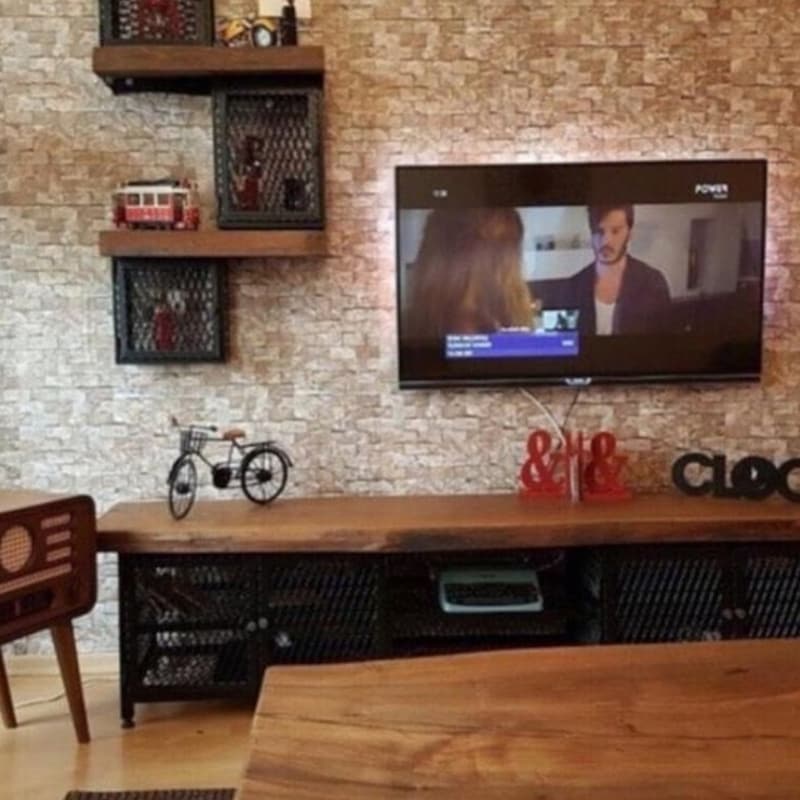 Live Edge Tv Stand - Etsy