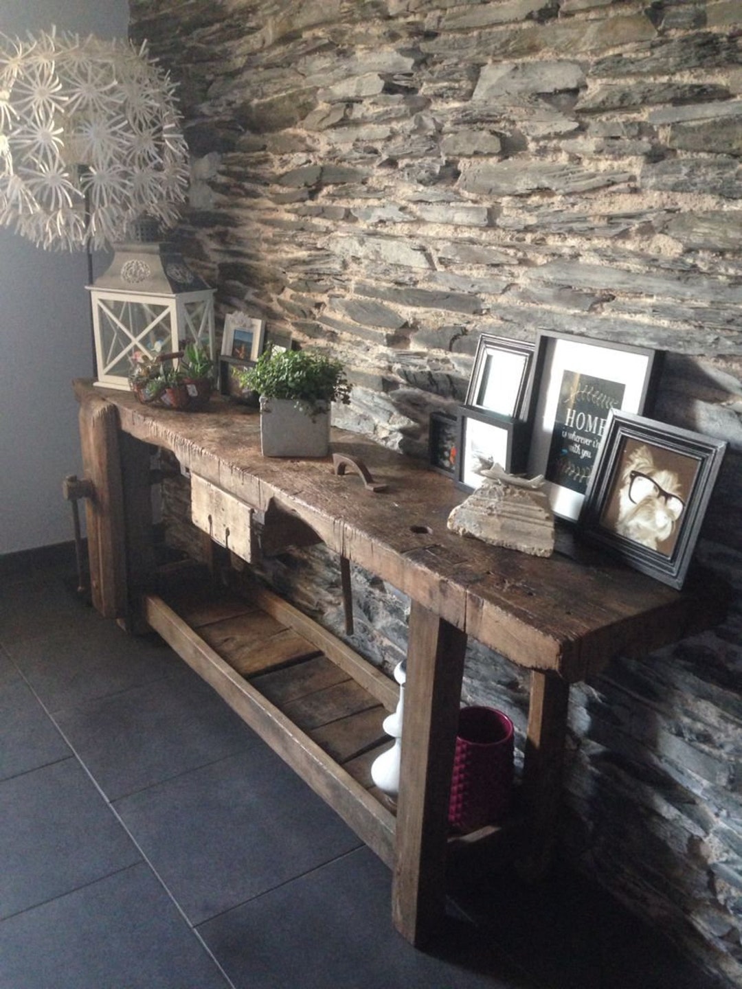 Handmade Reclaimed Wood Console Table: Rustic Narrow Entryway Furniture ...