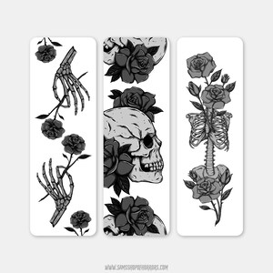 Bones & Roses Bookmark Bundle - Etsy