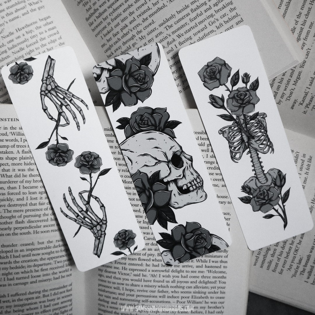 Bones & Roses Bookmark Bundle - Etsy