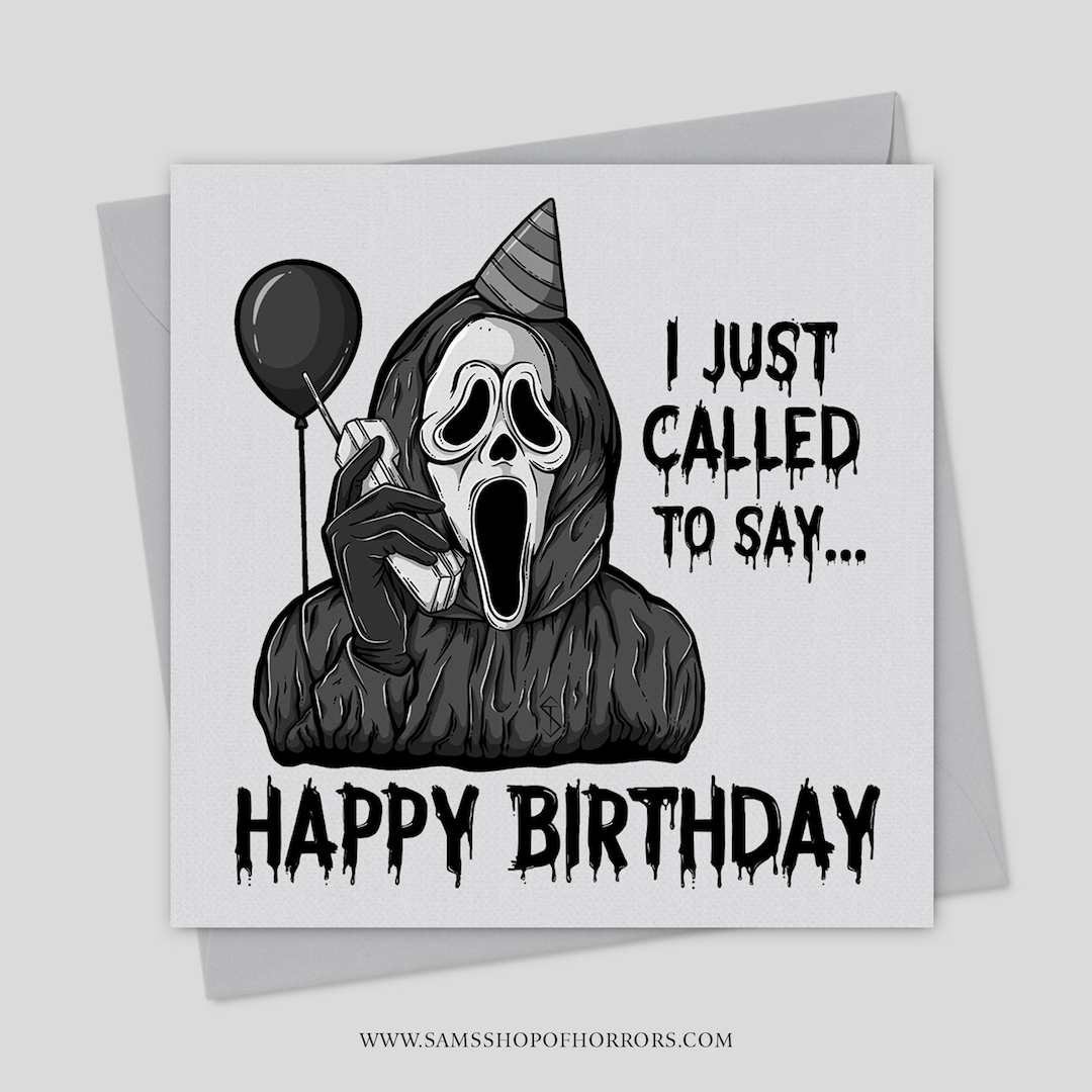 Ghostface Scream Horror Birthday Card - Etsy Ghostface Scream Horror Birthday Card - Etsy