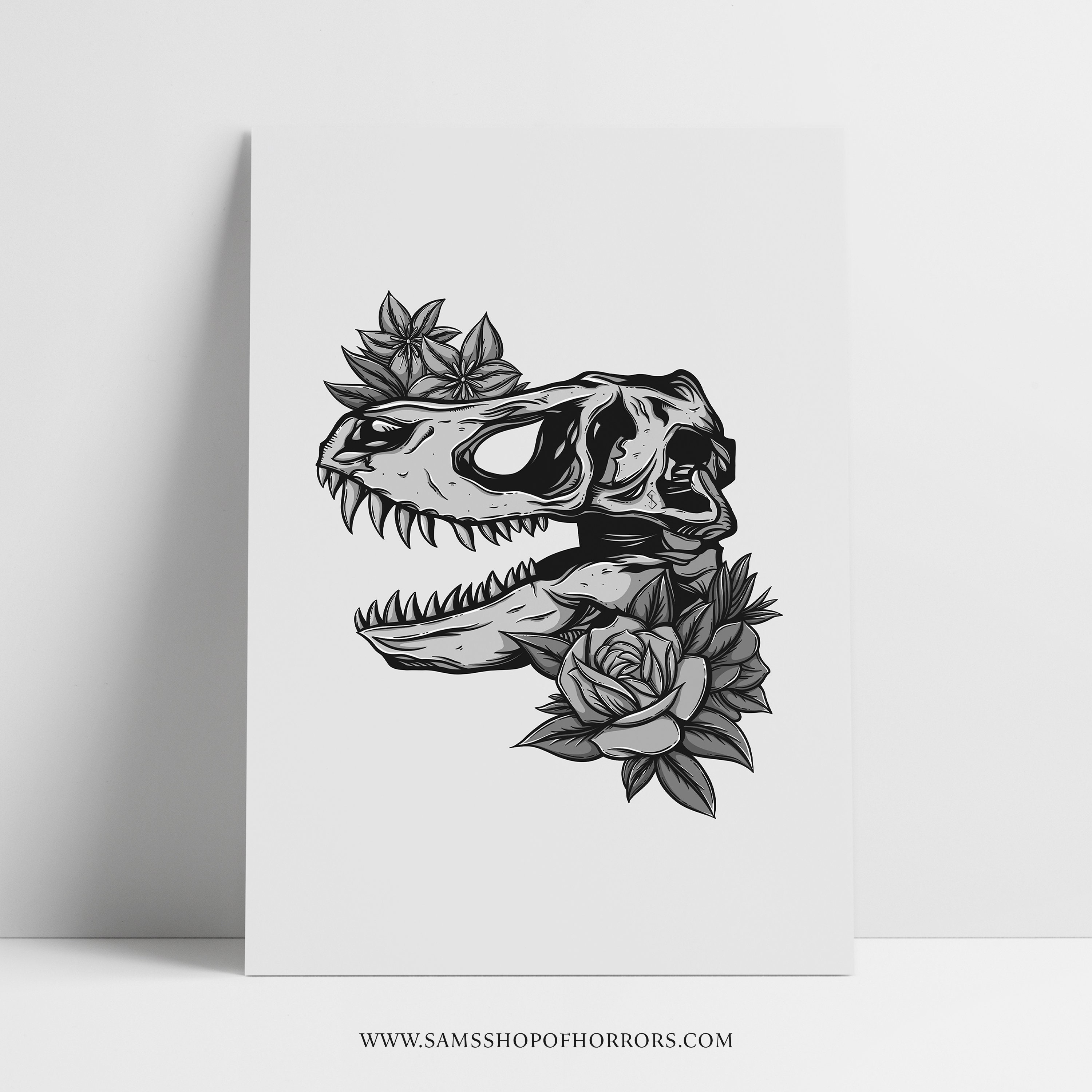 Raptor Skull Drawing