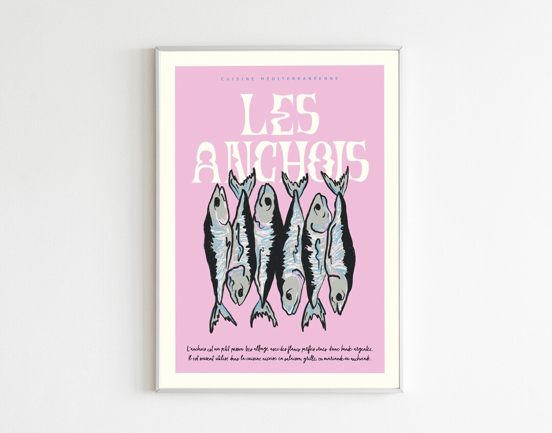 A4 Poster in Recycled Paper Illustration the Anchovies Fish - Etsy