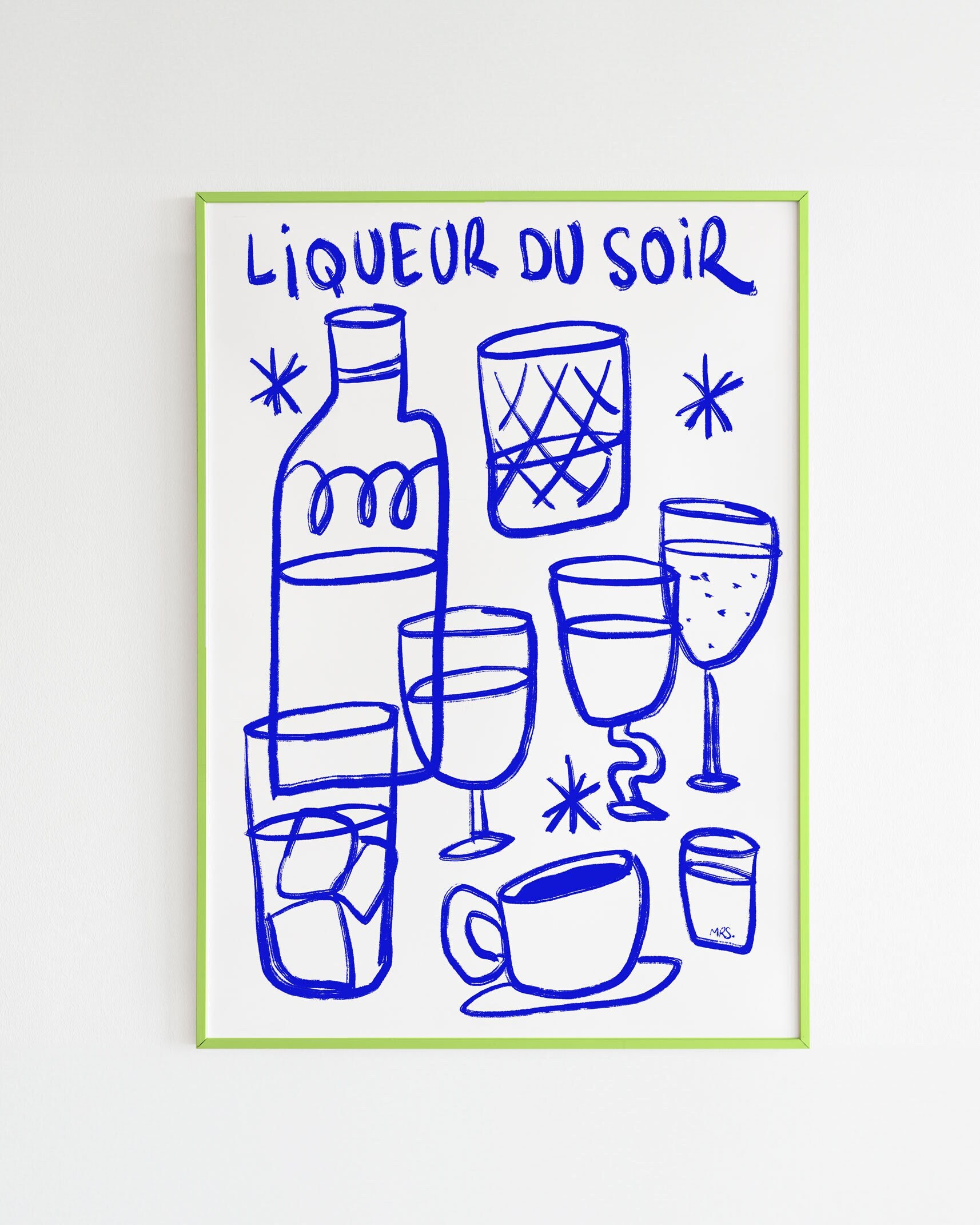 A4 Poster Evening Liqueur Illustration With Alcoholic - Etsy