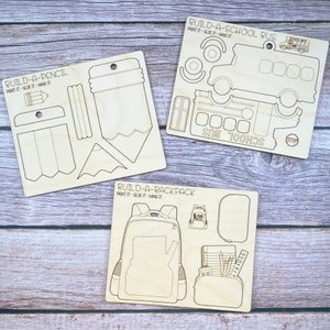 Back to School, Pop-out Kids DIY Craft Kit, SVG, School Bus, Backpack ...