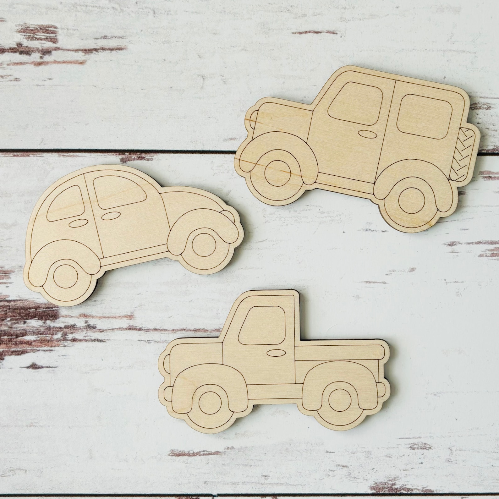 Car Pop-out Kids DIY Craft Kit, SVG, Pickup Truck, Offroad SUV, Compact ...