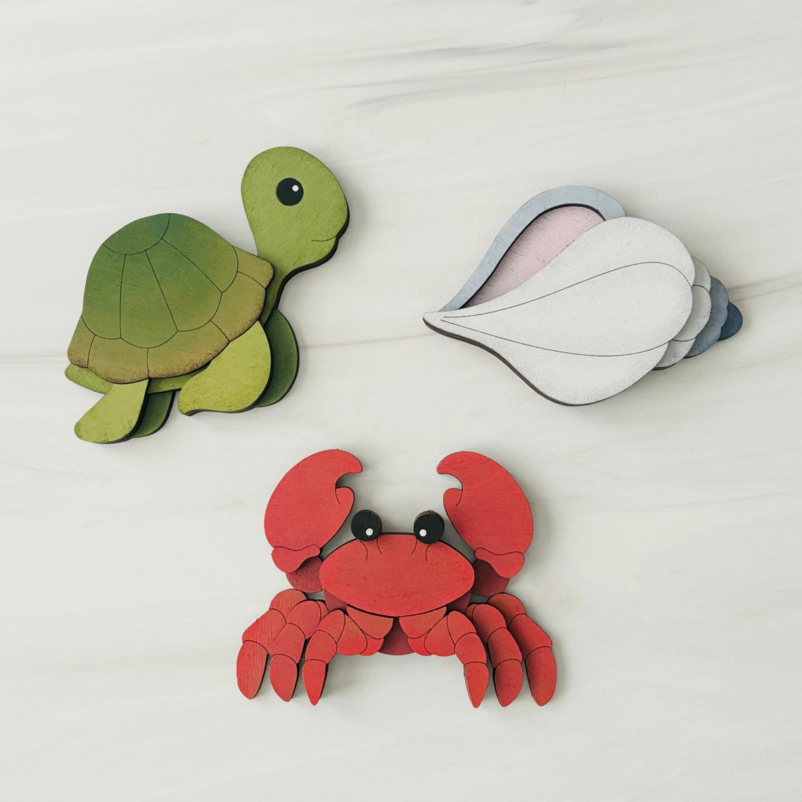 Beach Animal Pop-out Kids DIY Craft Kit, SVG, Beach Life, Turtle ...