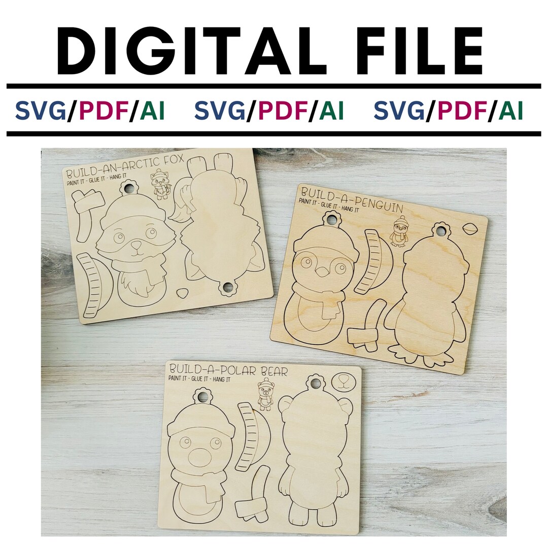 Arctic Animal Pop-out Craft Kit: Polar Bear, Penguin, Fox (digital File ...