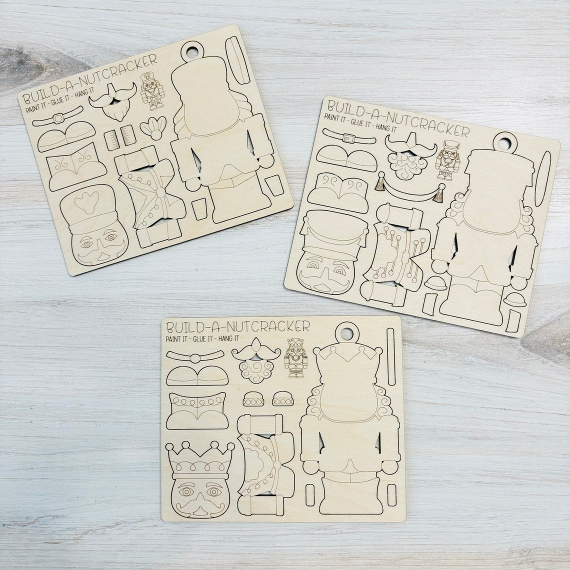 Christmas Ornament, Pop-out Kids DIY Craft Kit, SVG, Nutcrackers ...
