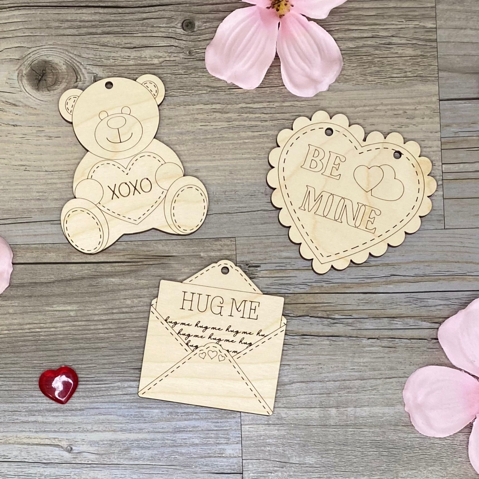 Valentine’s Day Set, Pop-out Kids DIY Craft Kit, SVG, Valentine Bear ...