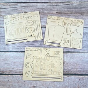 Movie Night, Pop-out Kids DIY Craft Kit, SVG, Clapboard, Movie Ticket ...