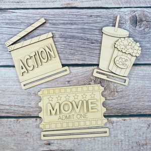 Movie Night, Pop-out Kids DIY Craft Kit, SVG, Clapboard, Movie Ticket ...