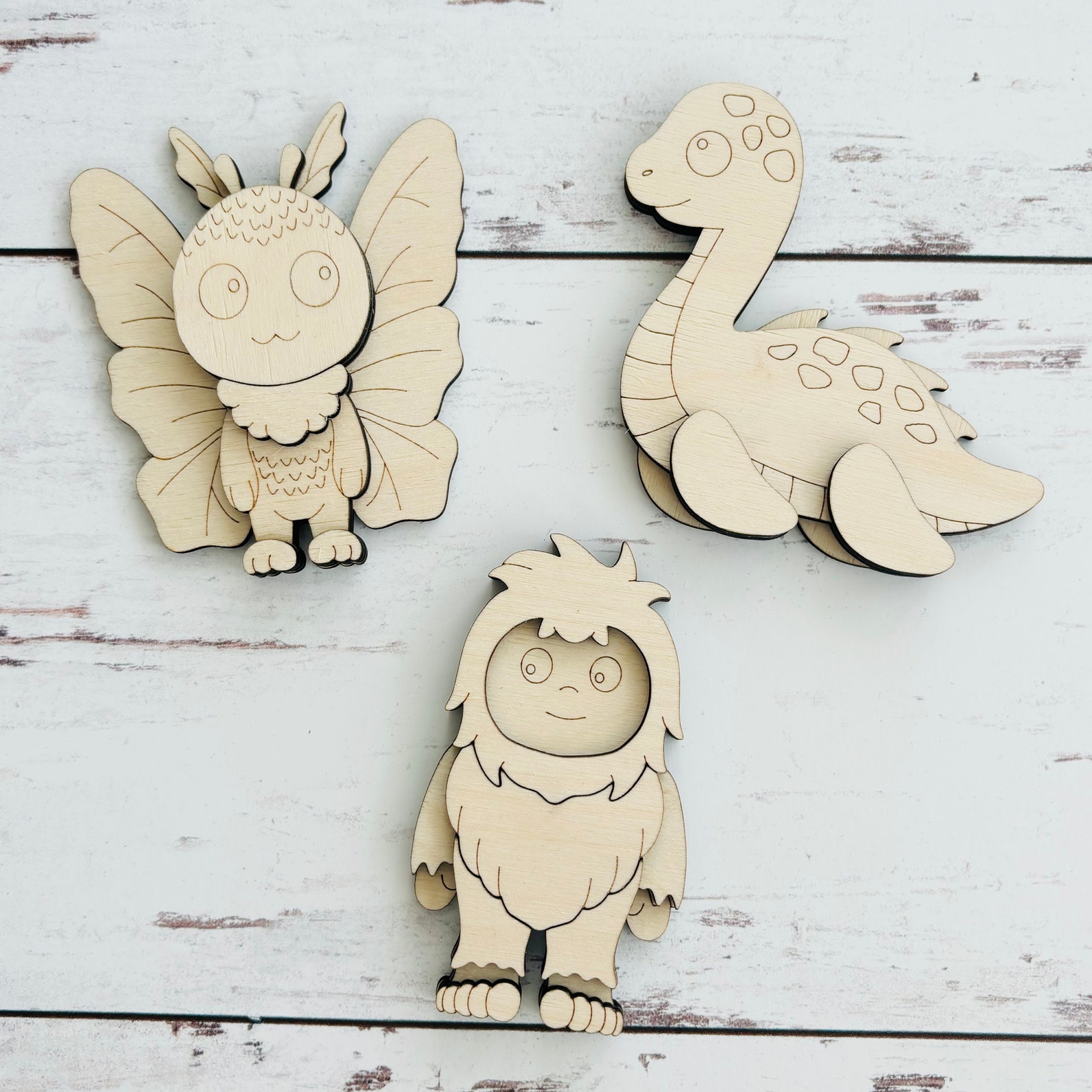 Cryptid Monster Pop-out DIY Craft Kit: Bigfoot, Mothman, Lake Monster ...